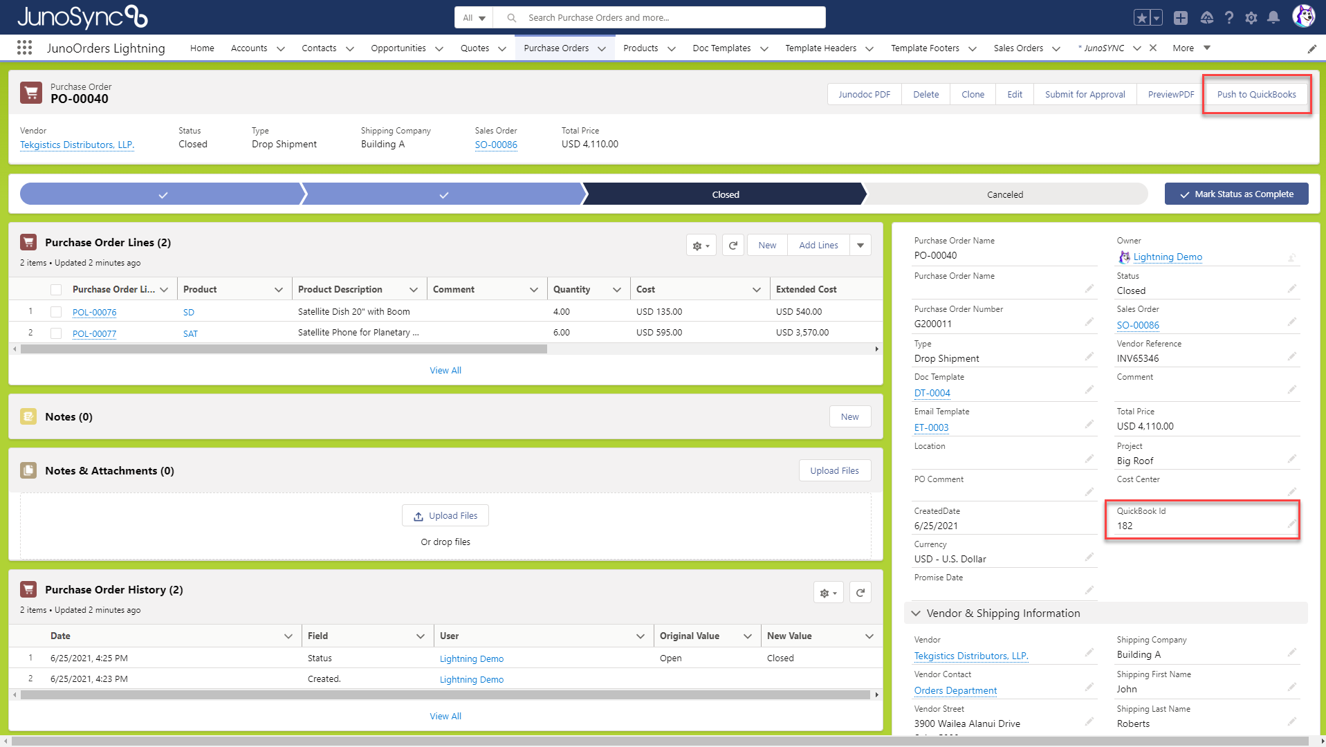 Juno Orders: QuickBooks and Salesforce Integration | Juno Rocket